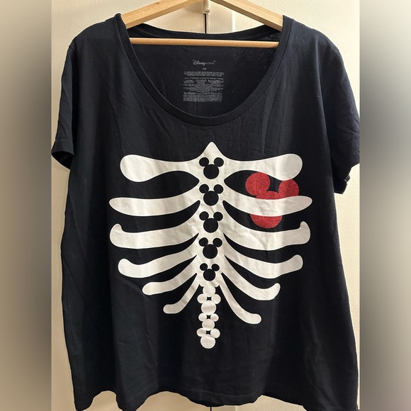 Disney | Tops | Disney Store Mickey Mouse Rib Cage Shirt 2xl Halloween ...